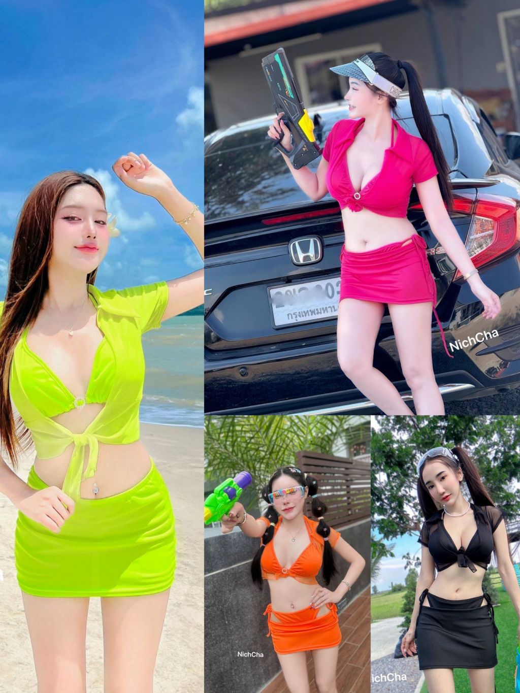 【NICHCHA】 NC 0002 Set4ชิ้น อยากเปียก อยากแฉะ เริ่มเรยยยยยย #ชุดเล่นสงกรานต์ #ชุดเที่ยวสงกรานต์ ...