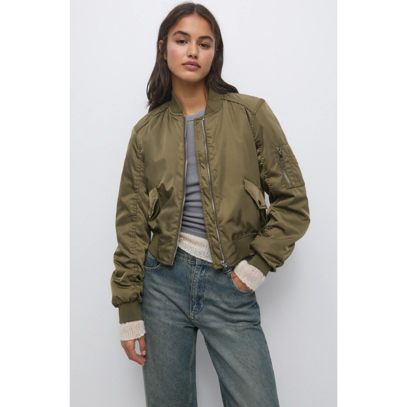 PULL&BEAR ZIPPED BASIC - Bomber Jacket | Shopee Thailand