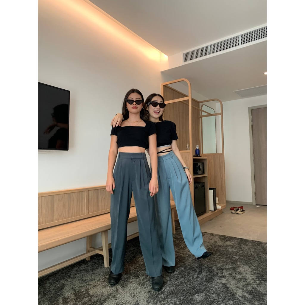 The Freckled Market - Bakku Pants กางเกงขายาว เอวสูง | Shopee Thailand