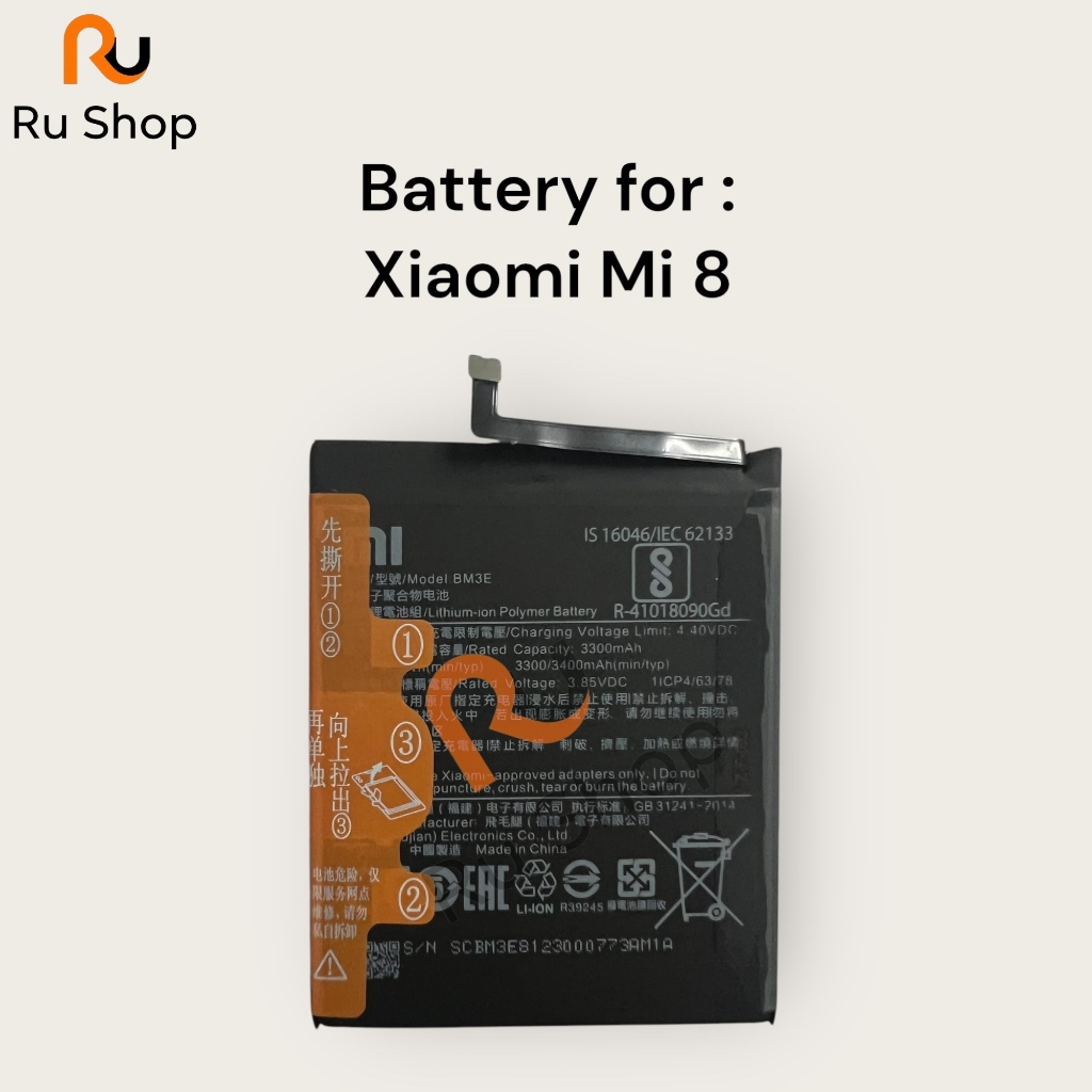 แบตเตอรี่ เดิม Xiaomi Mi 8 BM3E 3400mAh รับประกันนาน 3 เดือน | Shopee Thailand