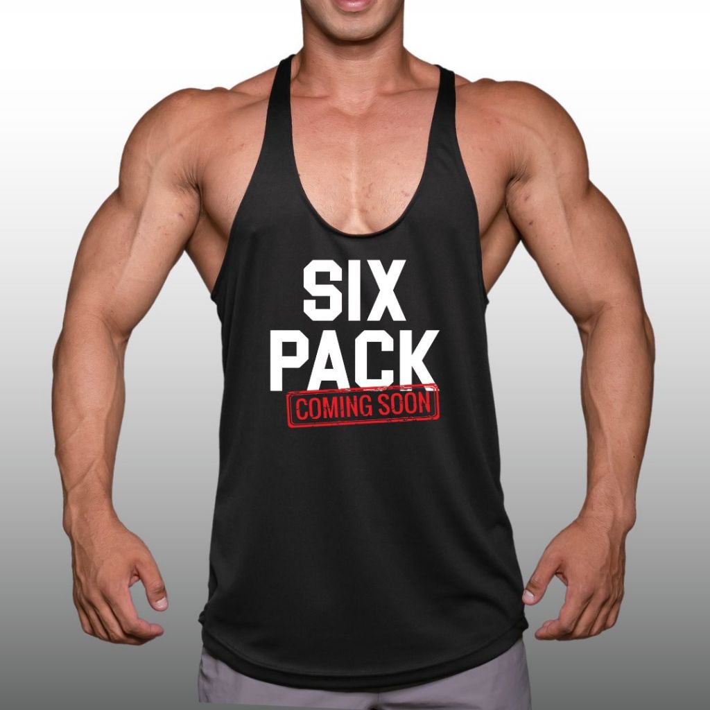 SIX PACK COMING SOON เสื้อกล้ามเพาะกายทรงคลาสสิค Bodybuilding Dry Fit ...