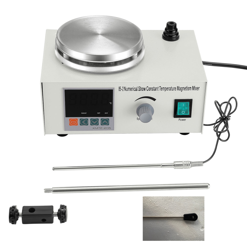 The stainless steel stirring rod of this overhead magnetic stirrer can ...