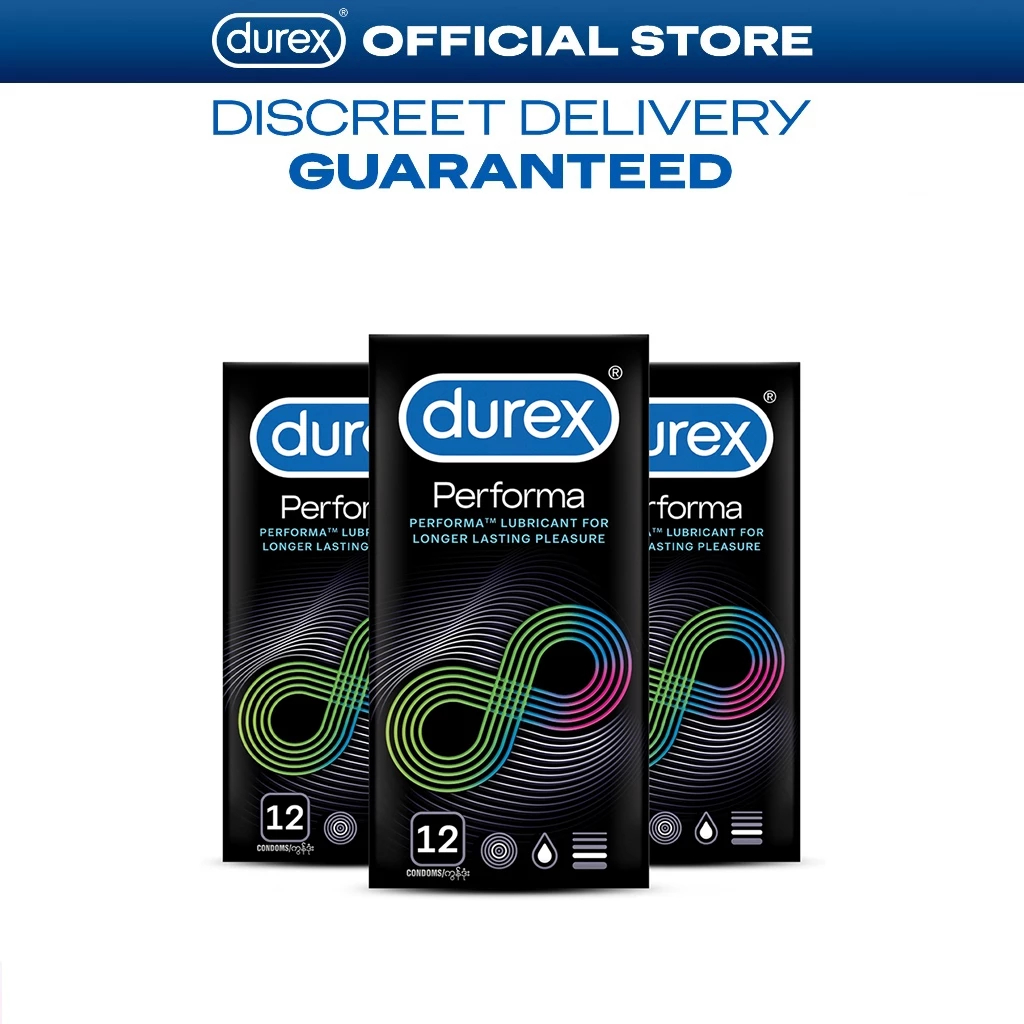 Durex Performa Long and more lasting condom สามกล่อง/36 เม็ด ดูเร็กซ์ ...