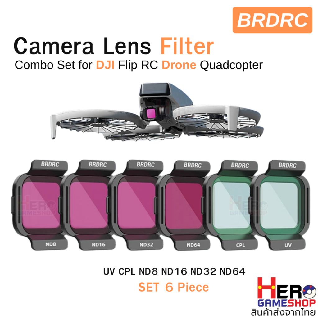 [BRDRC] ส่งจากไทย DJI Drone Filter ฟิลเตอร์ โดรน DJI Flip ND / UV / CPL ช่วยคุมแสง ลดเงาสะท้อน ...