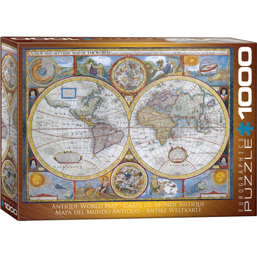 จิ๊กซอว์ Eurographics - Antique World Map 2006 ขนาด 1000 ชิ้น Jigsaw ...