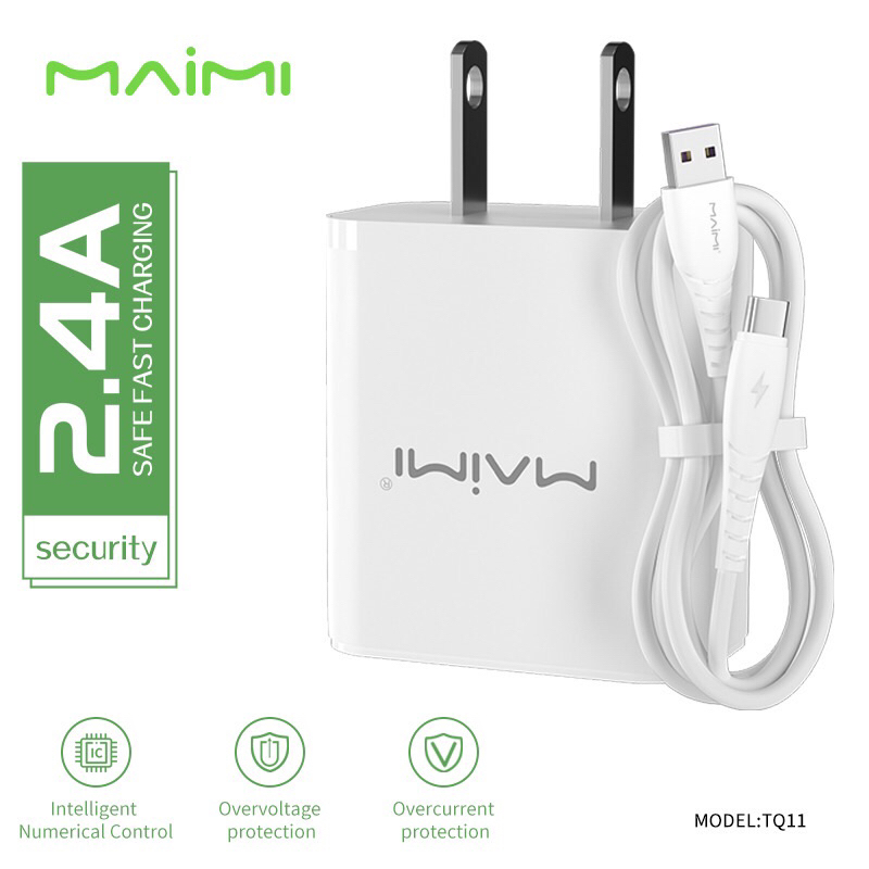 Maimi รุ่น TQ11 ชุดชาร์จเร็ว 2.4A. หัวพร้อมสาย USB. CABLE DATA ใช้งานทน ...