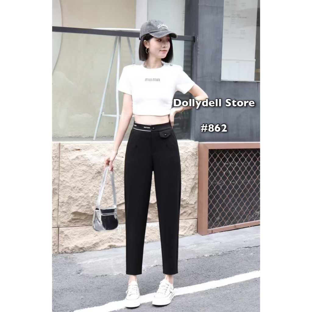 กางเกงทรงใส่เที่ยวดอลลี่ รุ่น#D862 ทรงปลายขาเข้ารูป เนื้อผ้าคุณภาพดีใส่ ...