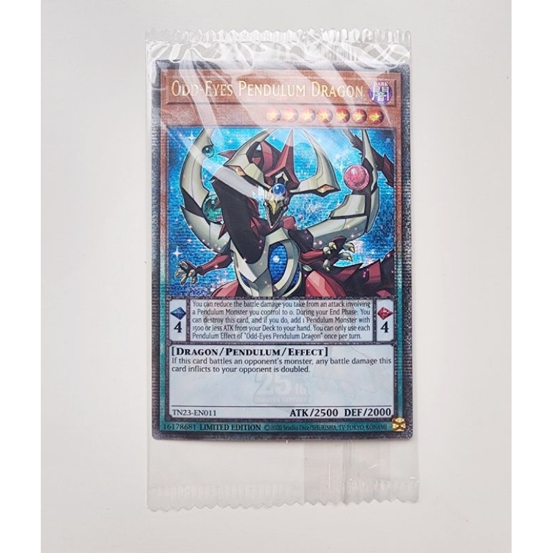 Konami Yugioh การ์ดยูกิ ลิขสิทธิ์แท้ภาษาอังกฤษ Odd-Eyes Pendulum Dragon TN23-EN011 Quarter ...