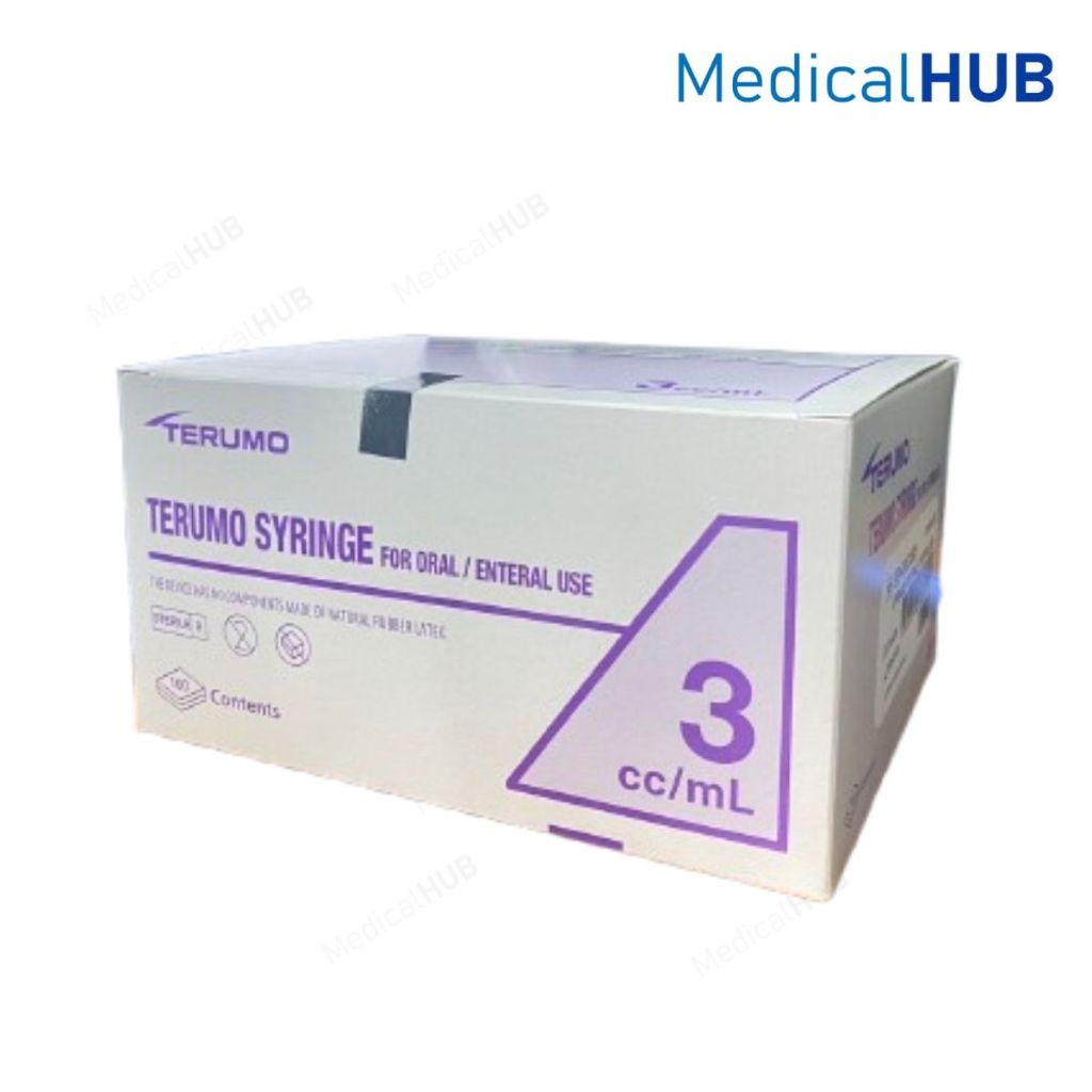 TERUMO SYRINGE FOR ORAL / Enteral Use 3 cc/mL 100 ชิ้น ไซริงค์ป้อนยา ป้อนอาหาร ไซริงค์ปลายยาว ...