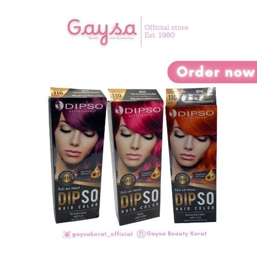 Dipso hair color ดิ๊พโซ่ แฮร์คัลเลอร์ ครีมเปลี่ยนสีผมปราศจากแอมโมเนีย ครบ 28 สี 110 ml I Dipso ...