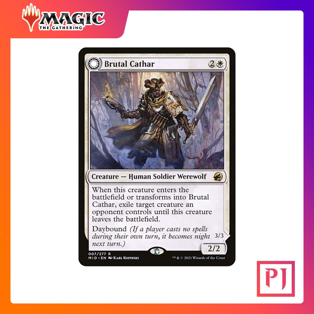 [MTG] Brutal Cathar // Moonrage Brute [MID] [WHITE] [RARE] [NORMAL ...