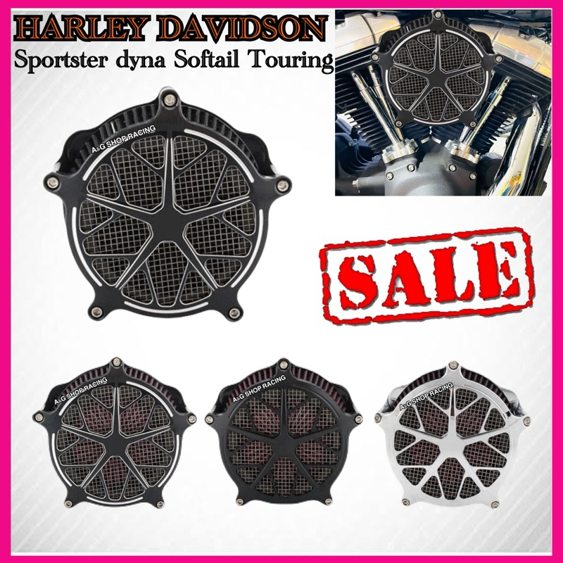 กรองอากาศHarley Davidson Sportster Dyna Softail Touring FLHT FLHX FLHR ...