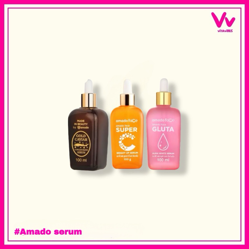 Amado Serum Gold Caviar/Gluta Aura White/Super C Serum 100ml ของแท้100% ...