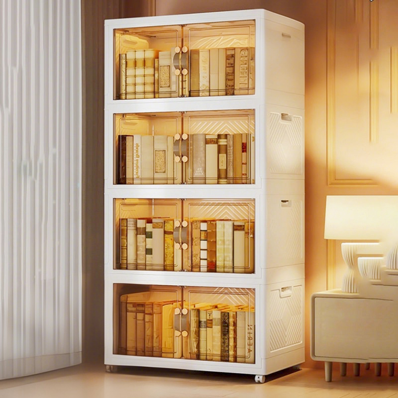 NeatBox ตู้เก็บของ ตู้อเนกประสงค์ ความจุสูง ตู้เก็บของแบบพับได้ พื้นที่ขนาดใหญ่มีล้อด้านล่าง ตู้ ...