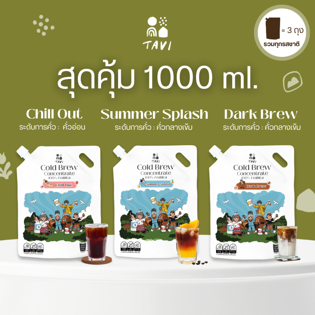TAVI Cold Brew Concentrate Coffee กาแฟสกัดเย็น เข้มข้น หอมกลมกล่อม เมล็ด น่าน ลาว (ส่งฟรี ส่ง ...
