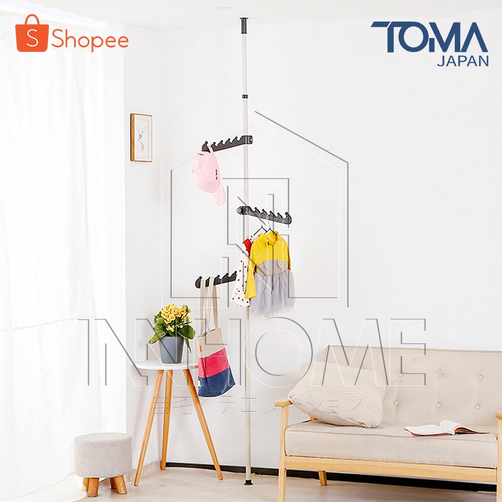 [ลดพิเศษ] InnHome ราวแขวนผ้า 1 เสา 2ชั้น สไตล์เกาหลี ราวแขวนเสื้อ ไม่ต้องเจาะผนัง ตู้เสื้อผ้า ...