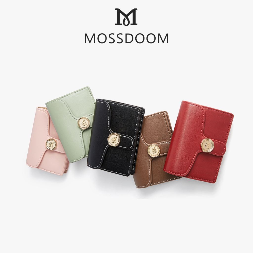 MOSSDOOM Bria Wallet กระเป๋าสตางค์ใส่บัตรสั้นสีพื้นเรียบง่าย ทนทาน มี ...
