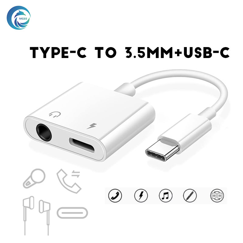 MGBB-USB-C เป็น Type-C + 3.5 มม. Type C ถึง 3.5 มม. หูฟัง Digital Audio Adapter Cable-TC-TC-TC ...