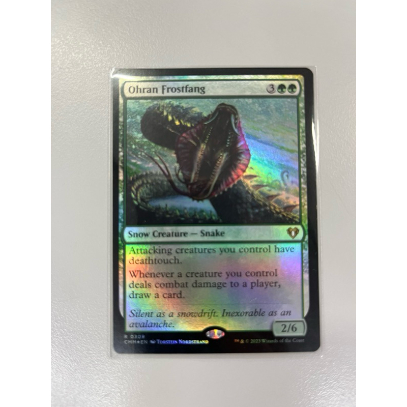 การ์ด MTG Ohran Frostfang Foil Green Magic the Gathering EDH รุ่น CMM ...