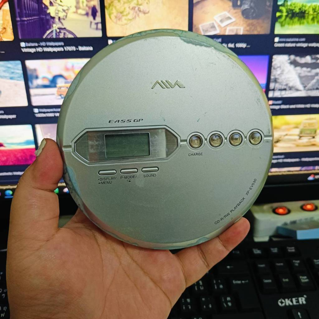 เครื่องเล่น CD AIWA รหัส XP-EV530 **เสียงดีมาก ใช้งานปกติ ตำหนิจอแสดงผล ...