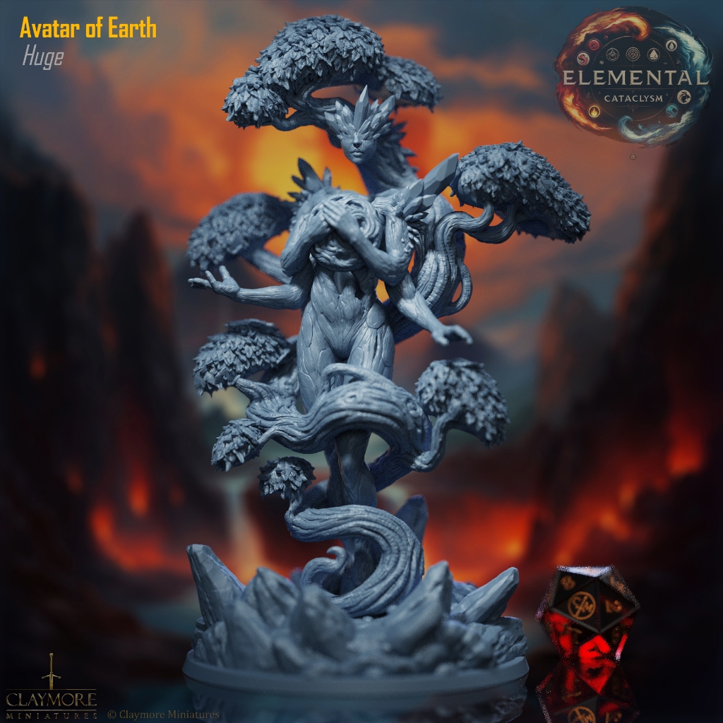 DnD Miniature I Avatar of Earth Iโมเดลบอร์ดเกม (งานเรซิ่นยังไม่ลงสี ...