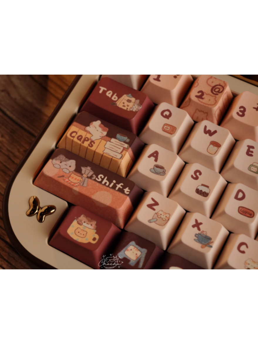 Meow Café PBT Cherry Keycap 140 keys ปุ่มกด คีย์บอร์ด คีย์แคป น่ารัก ...