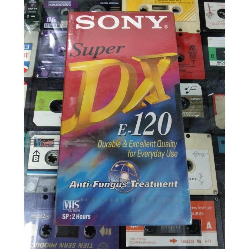 วีดีโอเทป sony super dx e-120 ของใหม่ในซีล สองม้วนแพ็คคู่ สินค้าจากตู้ ...