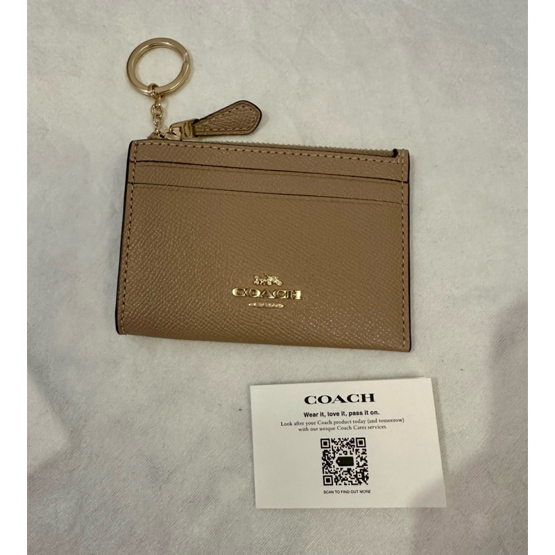 Coach Key Ring Coin/Card holder(Nude) พวงกุญแจใส่การ์ดและเหรียญ สีนู้ด ...