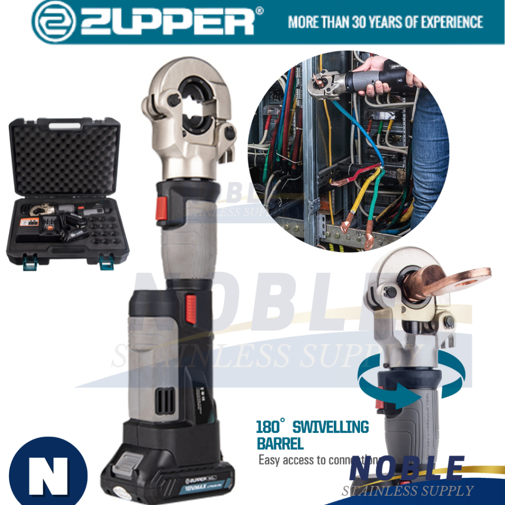 เครื่องย้ำสายไฟ ย้ำหางปลาไร้สาย 18V ZUPPER PZ-300 SL-300 PZ-6AL ...