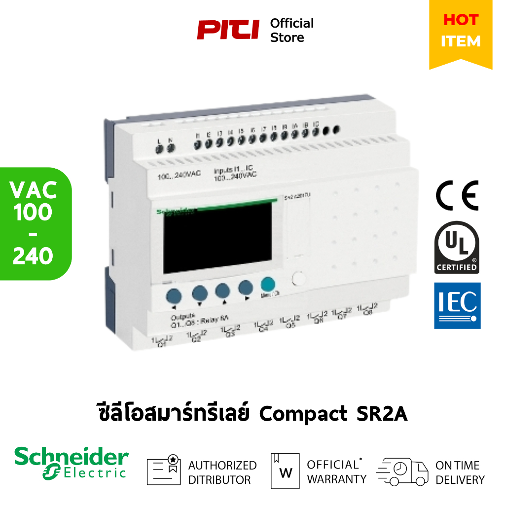 Schneider Smart Relay Sr2a201fu 100 240vac 20 I O Compact Smart Relay Zelio Logic Sr2 Sr3 No