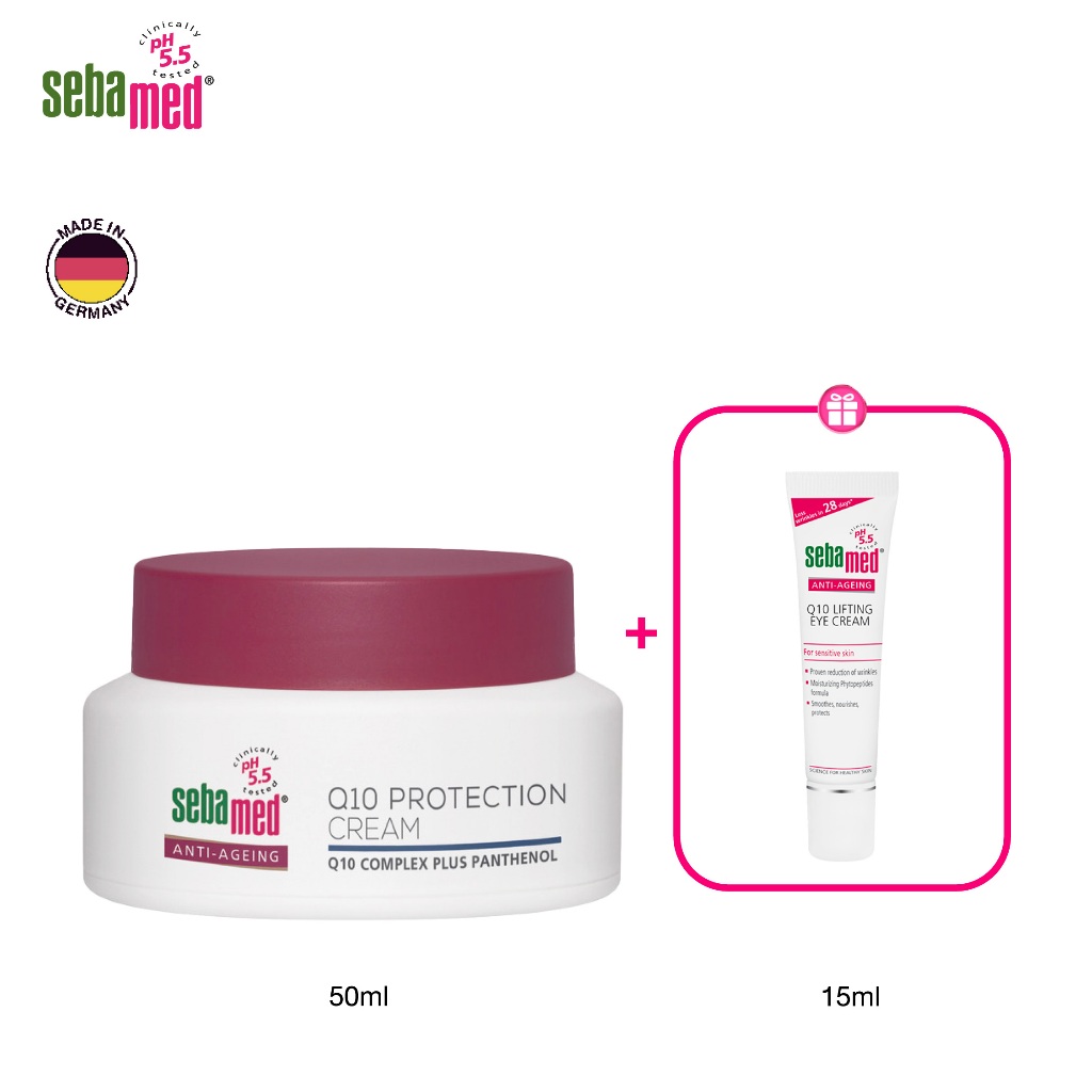 เซ็ต 1 ฟรี 1 SEBAMED Anti Aging Q10 Protection Cream 50 ml + Anti Aging ...