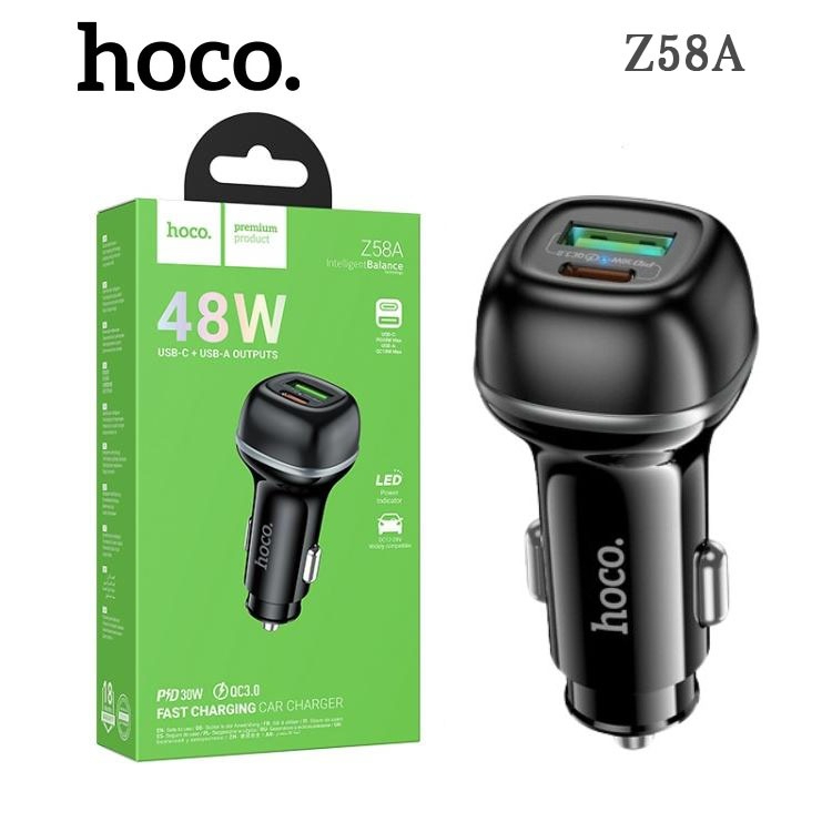 hoco Z58A Rank ที่ชาร์จในรถยนต์แบบ 2 พอร์ต PD30W และ QC3.0 พุตสูงสุด ...