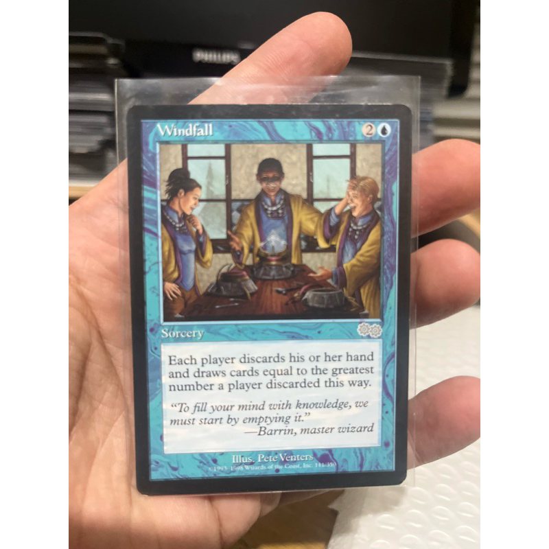 การ์ด MTG Windfall Blue Magic the Gathering EDH รุ่น CMD Saga สภาพ Ex ...