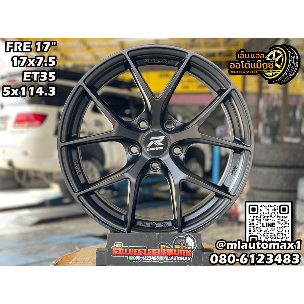 ล้อแม็กซ์ใหม่ขอบ15 EmotionR FRE สีดำ 15x7.5 ET35 4x100 ลายHRE สวยหรูคุณภาพดี มาตรฐานLenso ...