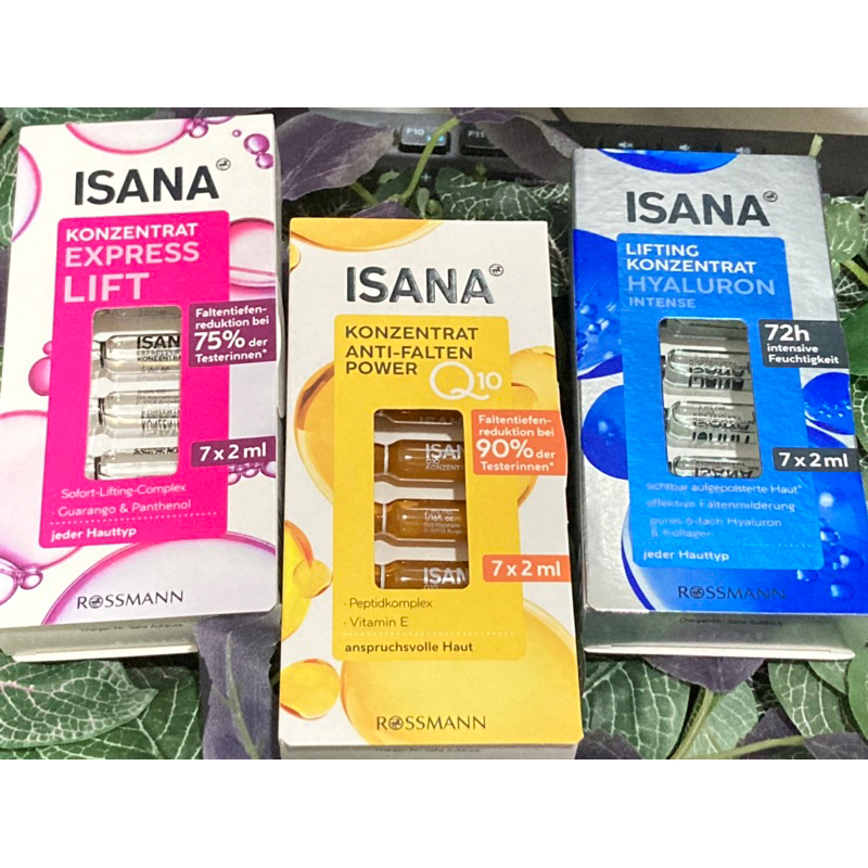 ISANA Q10(เหลือง Isana Hyaluron Booster กล่องฟ้า 💙 ISANA Express Lift ...