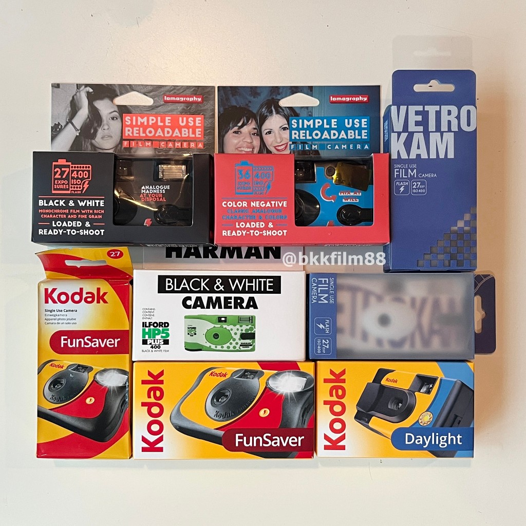 กล้องฟิล์มใช้แล้วทิ้ง Disposable Film Camera 35mm Kodak Fuji Ilford ...