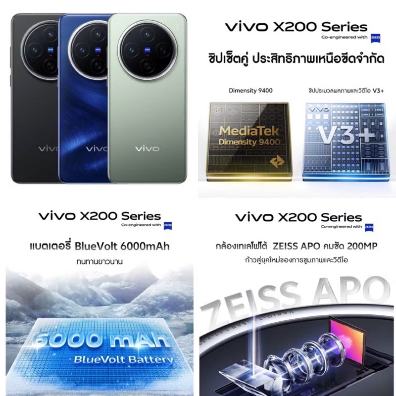 [Hot] vivo X200 Pro 5G | X200 5G dimensity 9400 | X100 Pro 5G Dimensity 9300 เครื่องศูนย์ไทย by ...