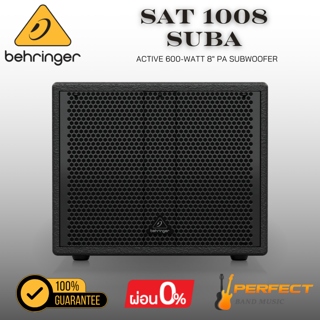 ลำโพงซับวูฟเฟอร์ Behringer SAT 1008 SUBA Active 600-Watt 8" PA ...