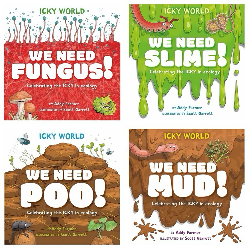 Icky World: We Need MUD,Slime,Fungus,Poo! 4 Books Set, Aged:6-9 ...