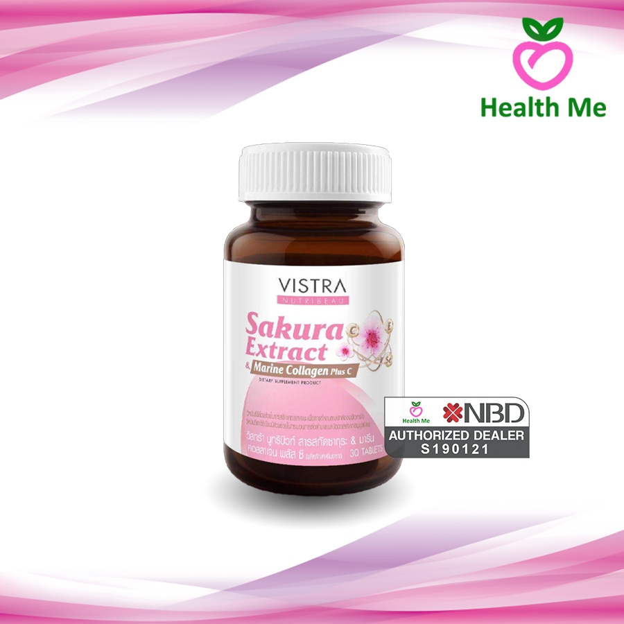 VISTRA NUTRIBEAU SAKURA EXTRACT & MARINE COLLAGEN PLUS C วิสทร้า ทริบิว ...