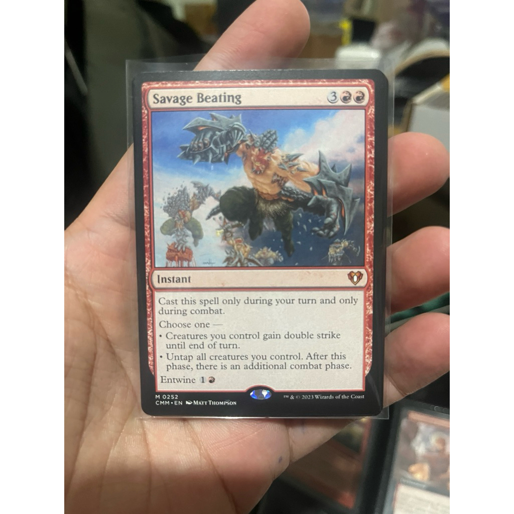 การ์ด MTG Savage Beating Red Magic the Gathering EDH รุ่น CMM สภาพ Ex ...