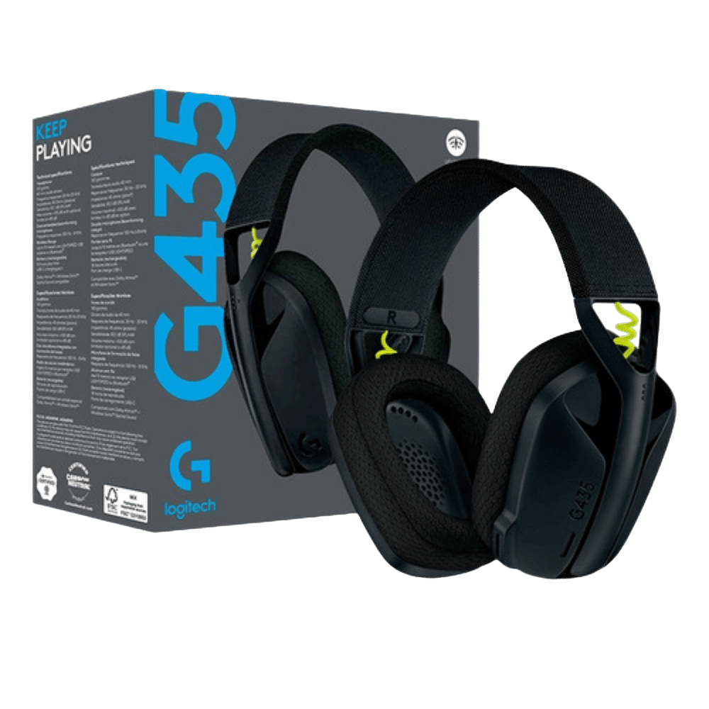 LOGITECH G435 LIGHTSPEED GAMING HEADSET (BLACK) หูฟังเกมมิ่ง | Shopee ...