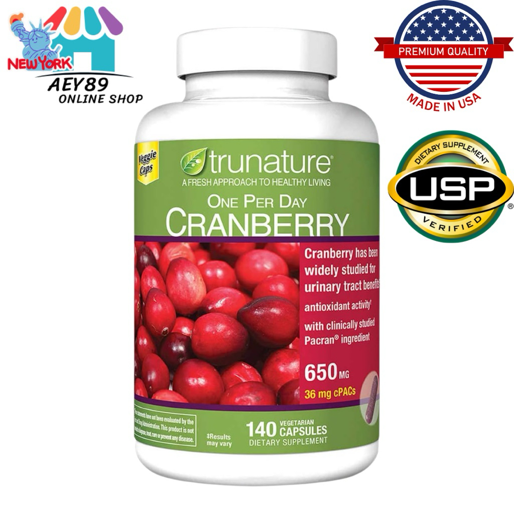 Trunature Pacran Cranberry 650 mg จำนวน 140 Vegetarian Capsules แครนเบอ ...