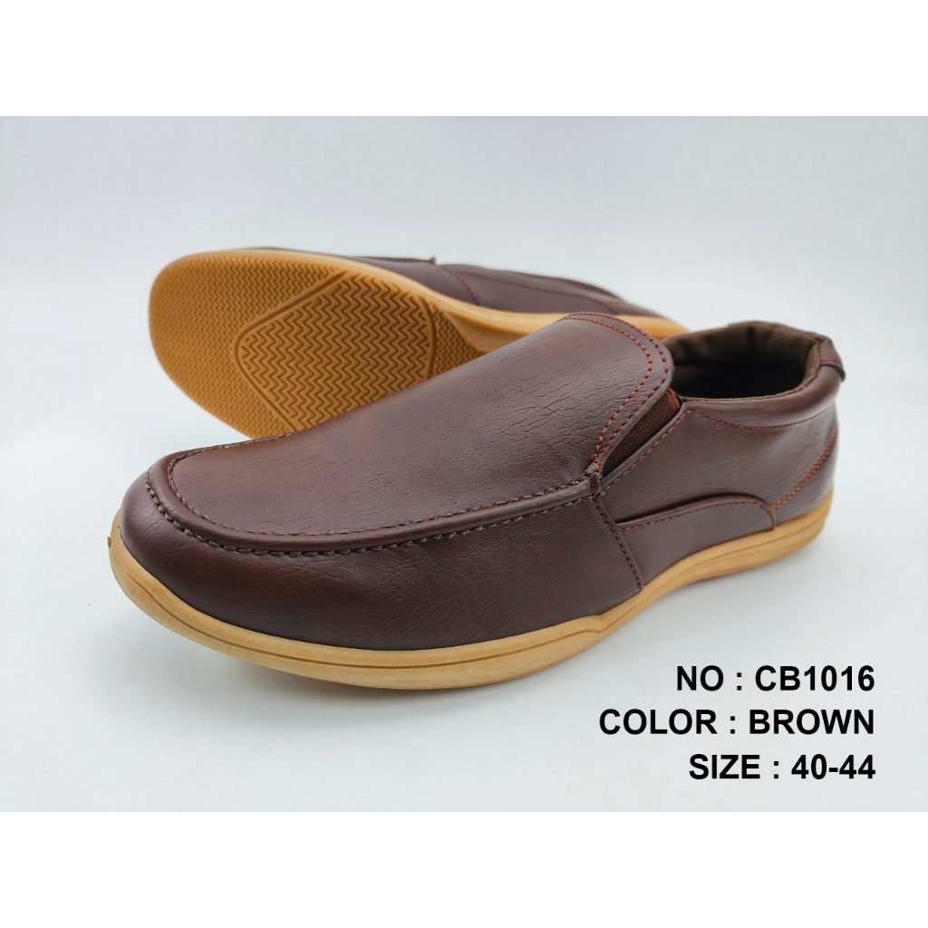 CSB รุ่น CB1016 รองเท้าหนังผู้ชายแบบสวม หนัง PU ใส่สบาย | Shopee Thailand
