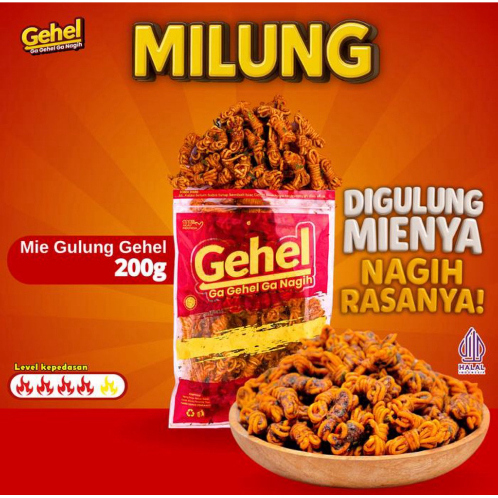 Indonesia Gehel Mie Gulung ( Milung ) Pedas Jeruk /Spicy Leaves Roll ...