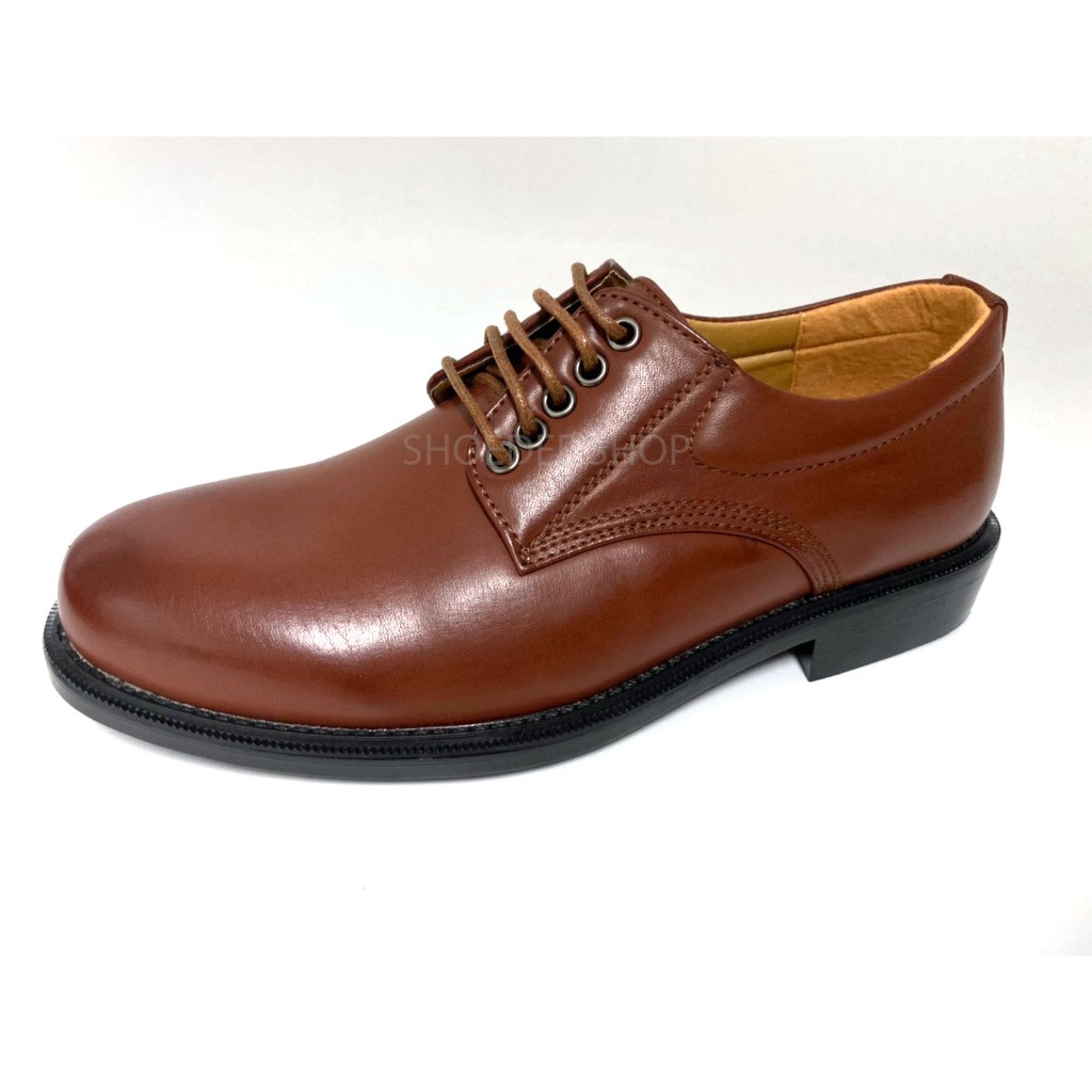 รองเท้าสีน้ำตาลผู้ชายแบบผูกเชือก รหัส CM604 หนัง PU สีน้ำตาล รองเท้า ...