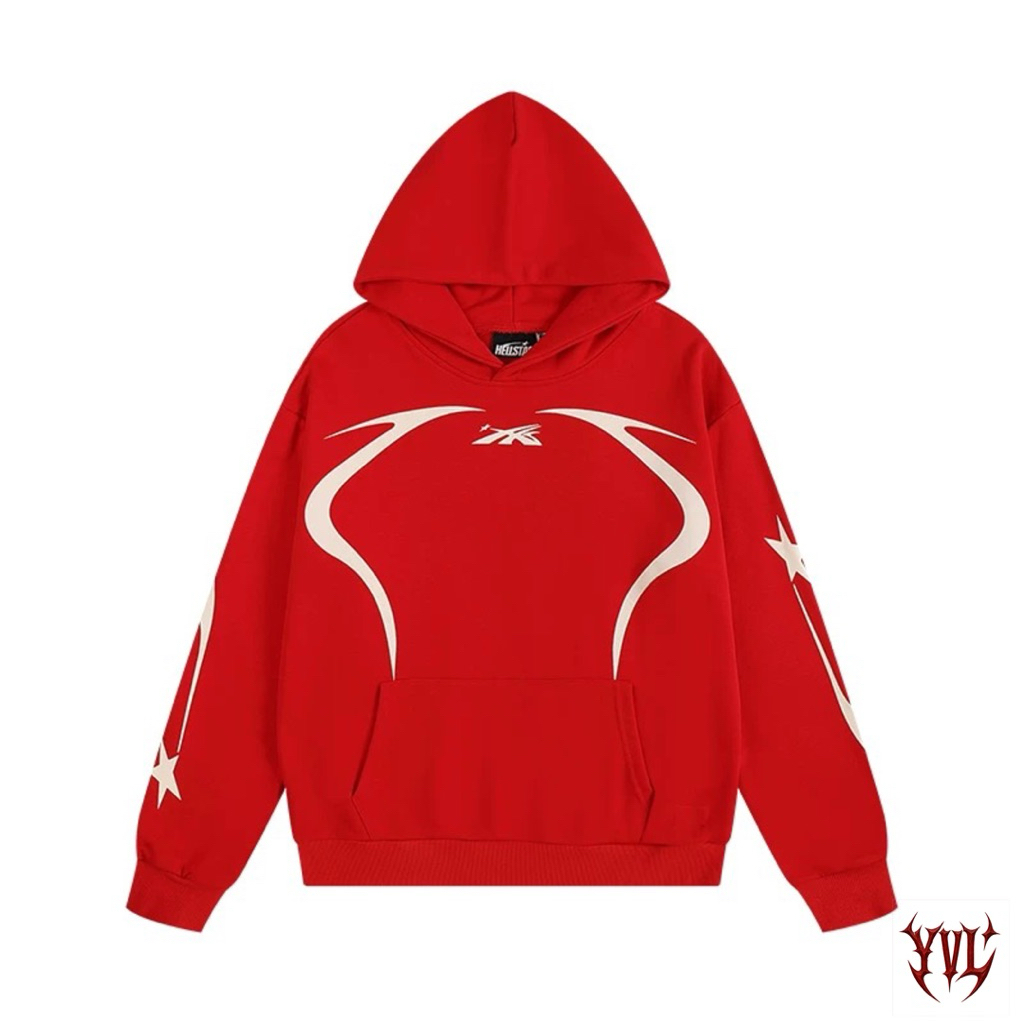 Hellstar-Inspired Hoodie & Sweatpants Set (Black & Red) | Shopee Thailand