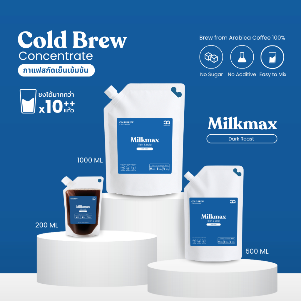 Milkmax Cold Brew Concentrate กาแฟสกัดเย็นเข้มข้น ขนาด 200ml/500ml ...