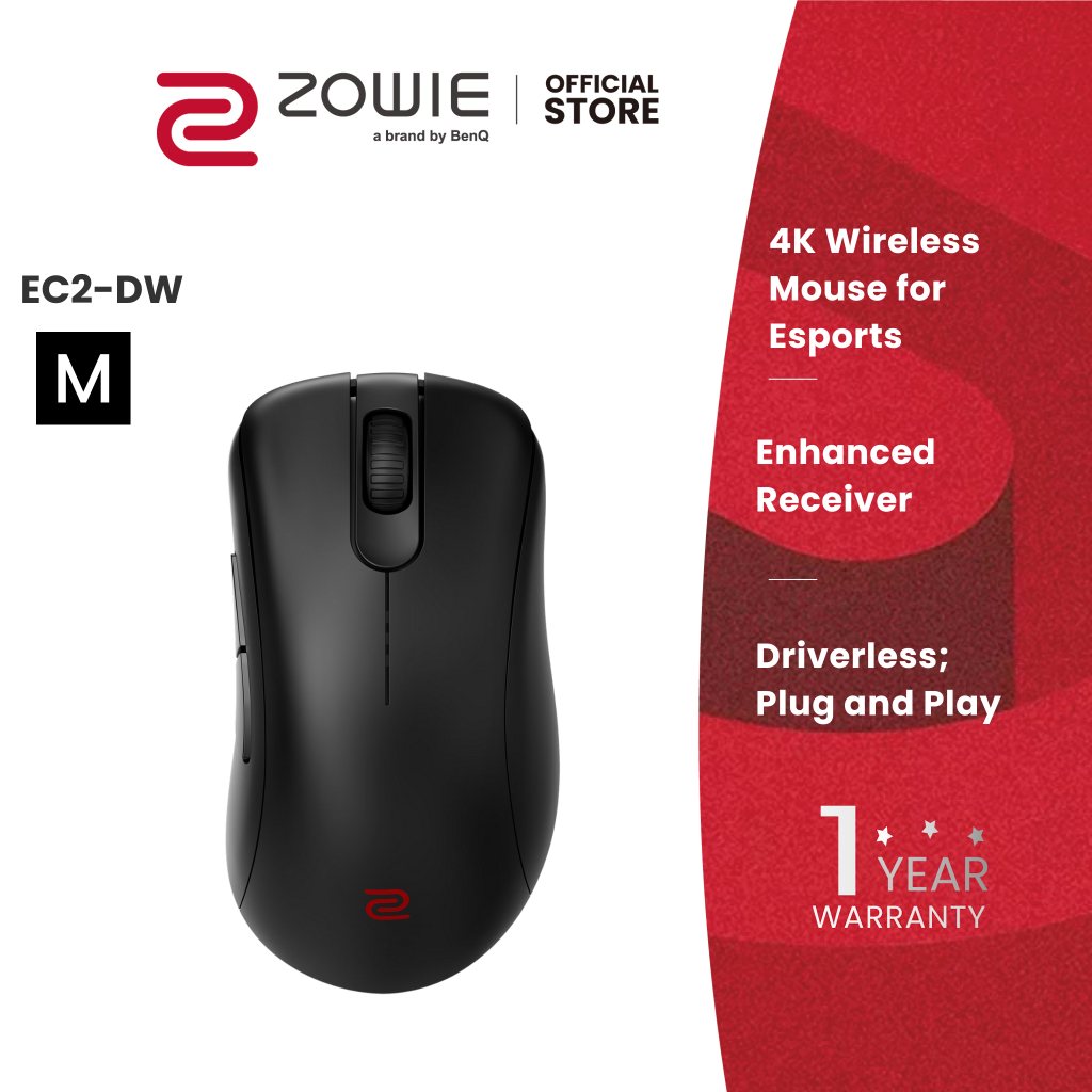 ZOWIE EC2-DW 4K Wireless Mouse for Esports ขนาด M/กลาง (เมาส์เกมมิ่ง 4K ...