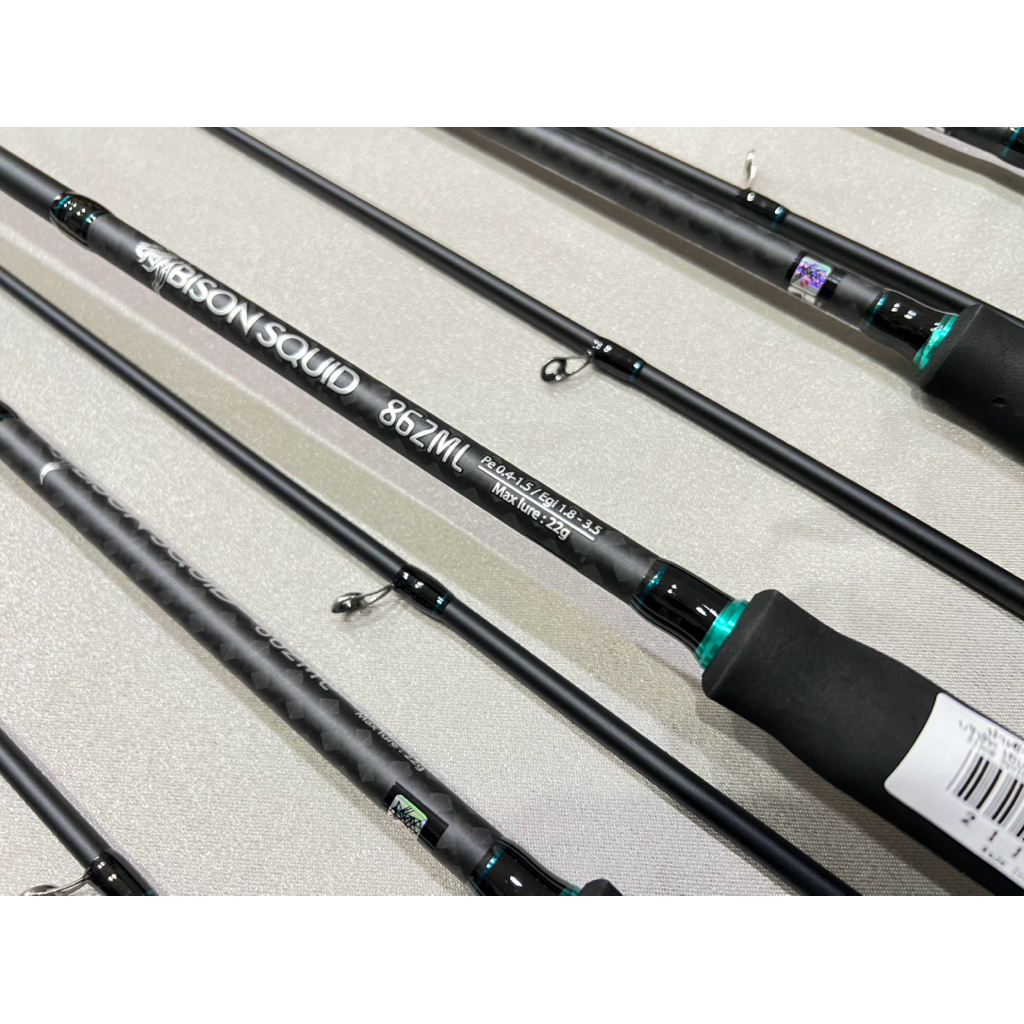คันตกหมึก Bison Squid 862 ML ยาว 8.6 ฟุต 2 ท่อน ต่อกลาง ไกด์ SIC ทรง K | Shopee Thailand